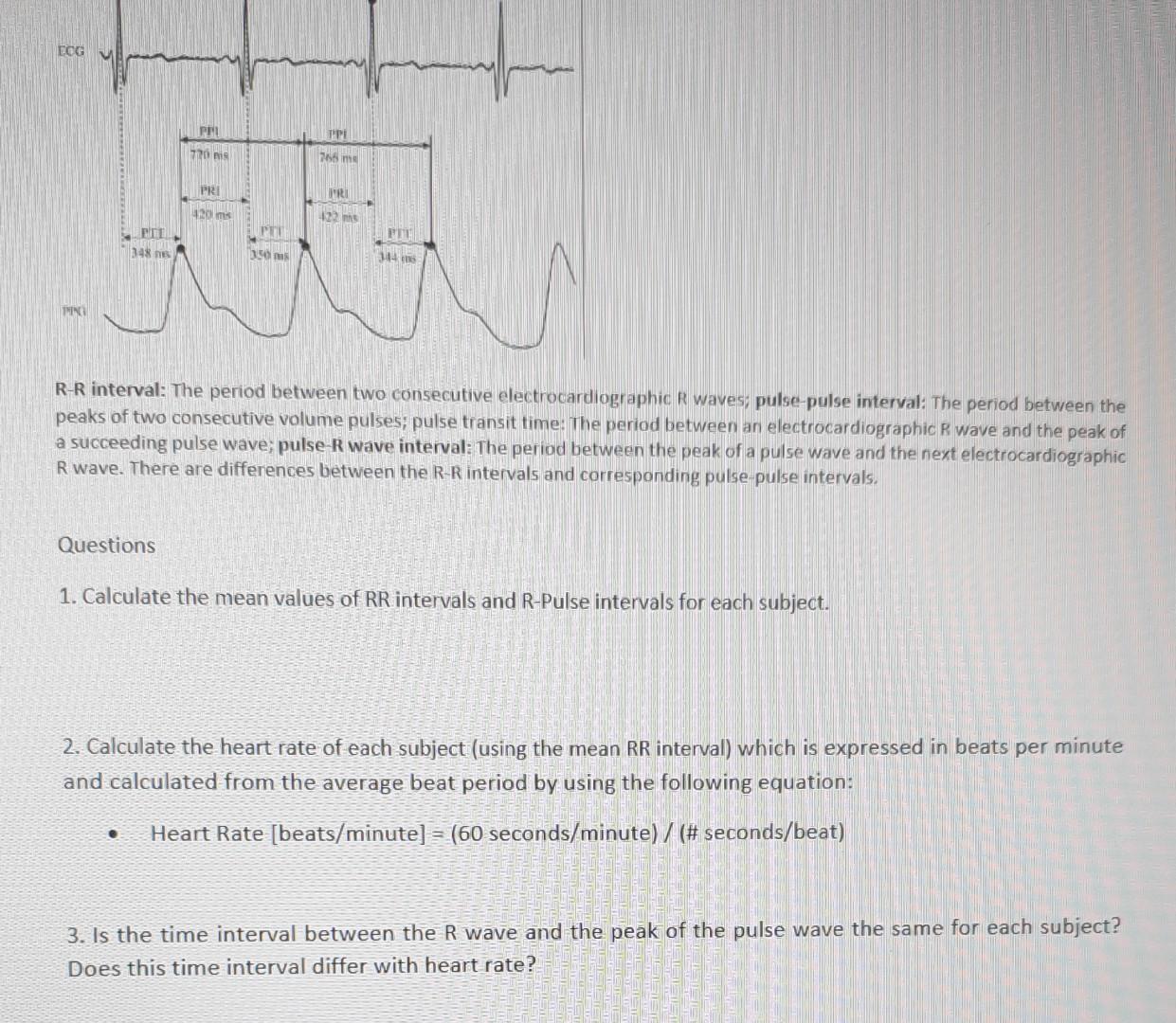 Solved The RR interval, the time elapsed between two | Chegg.com