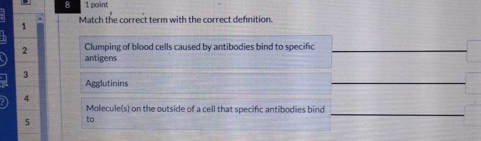 Solved 8,1 ﻿point1 ﻿Match the correct term with the correct | Chegg.com