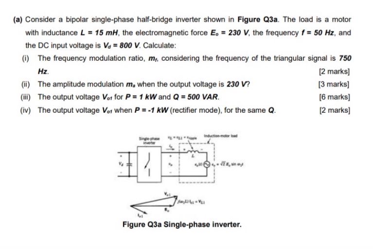 Solved (a) ﻿Consider a bipolar single-phase half-bridge | Chegg.com