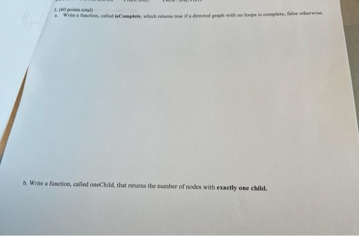 Solved 5. (60 points total) a. Write a function, called is | Chegg.com