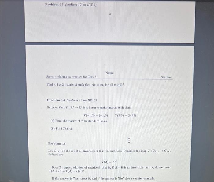 Solved Problem 13 (problem 17 on HW S) 4 Name: Some | Chegg.com Solved Problem 13 (problem 17 on HW S) 4 Name: Some | Chegg.com