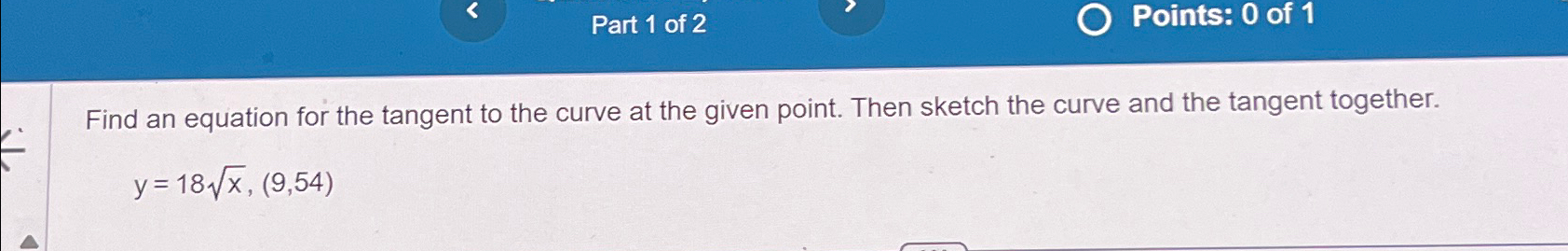 Solved Part 1 ﻿of 2Points: 0 ﻿of 1Find an equation for the | Chegg.com