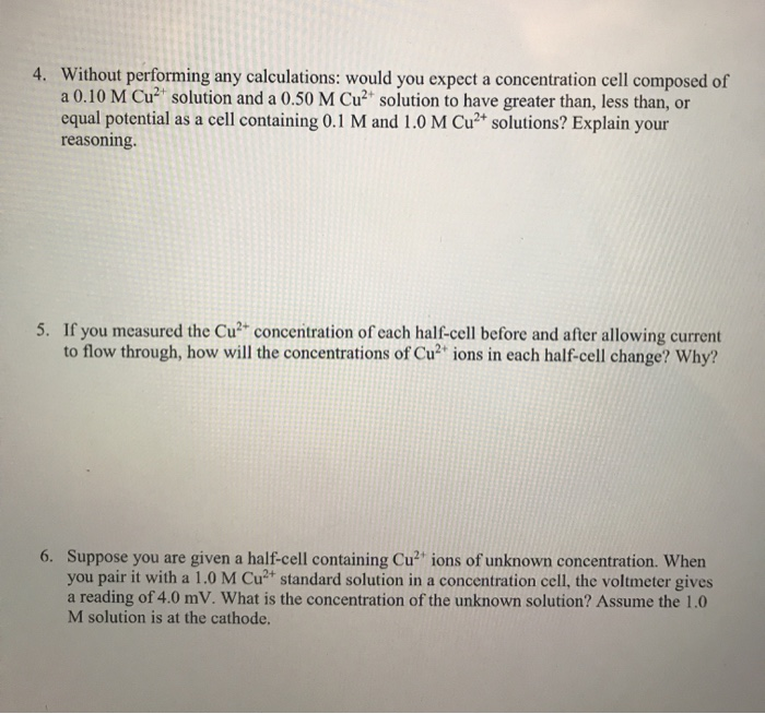 Solved Chapter 19–Concentration Cells Worksheet Open the | Chegg.com