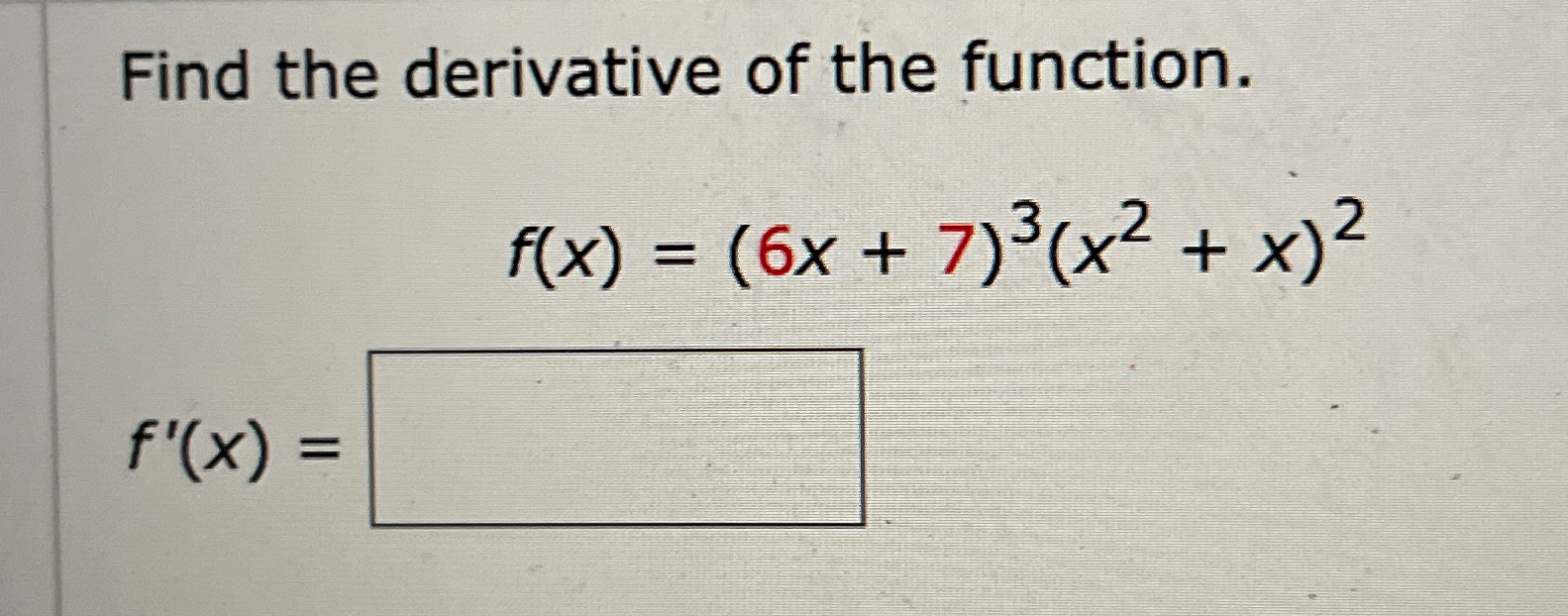 Solved Find the derivative of the | Chegg.com