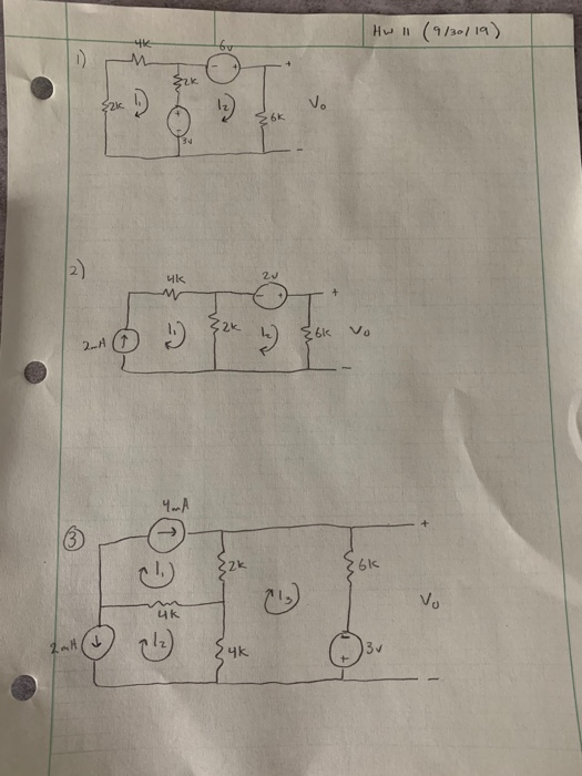 Solved Use Mesh Analysis To Determine The Loop Currents 1184