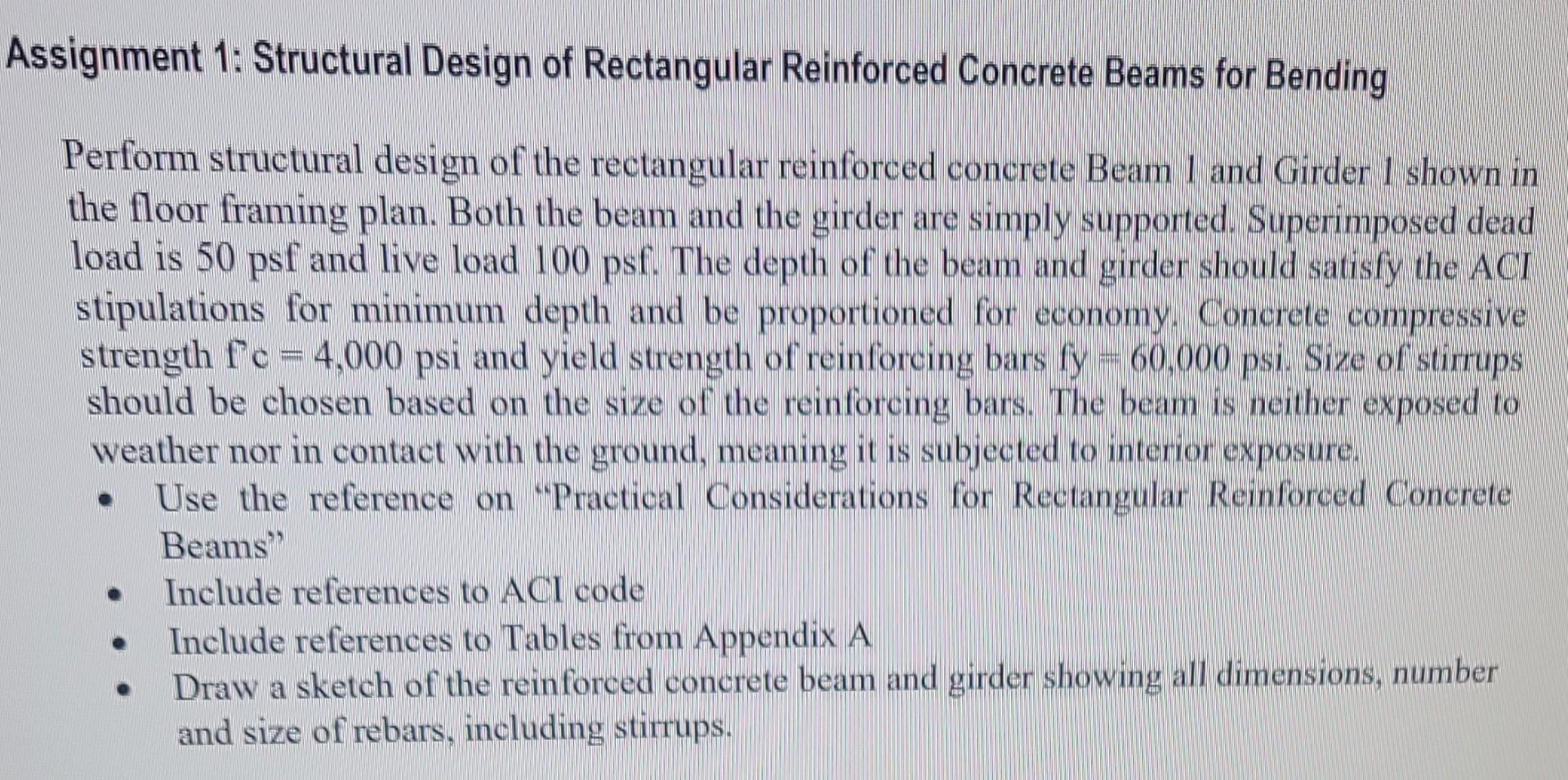 Solved Assignment 1: Structural Design of Rectangular | Chegg.com