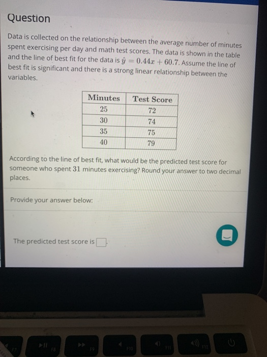 Solved Question Data is collected on the relationship | Chegg.com