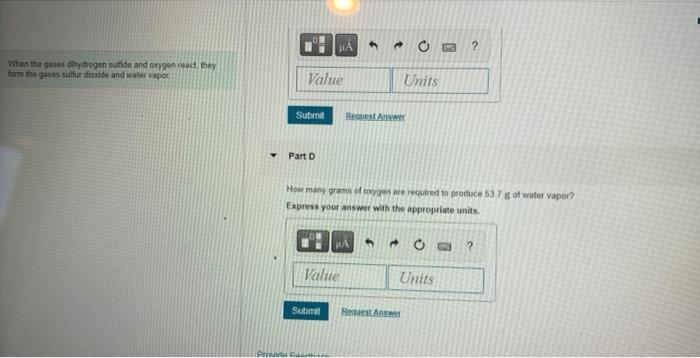 Solved When the gases dihydrogen sulfide and oxygen react, | Chegg.com