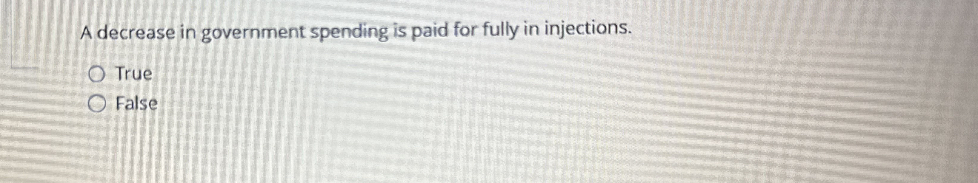 Solved A decrease in government spending is paid for fully | Chegg.com