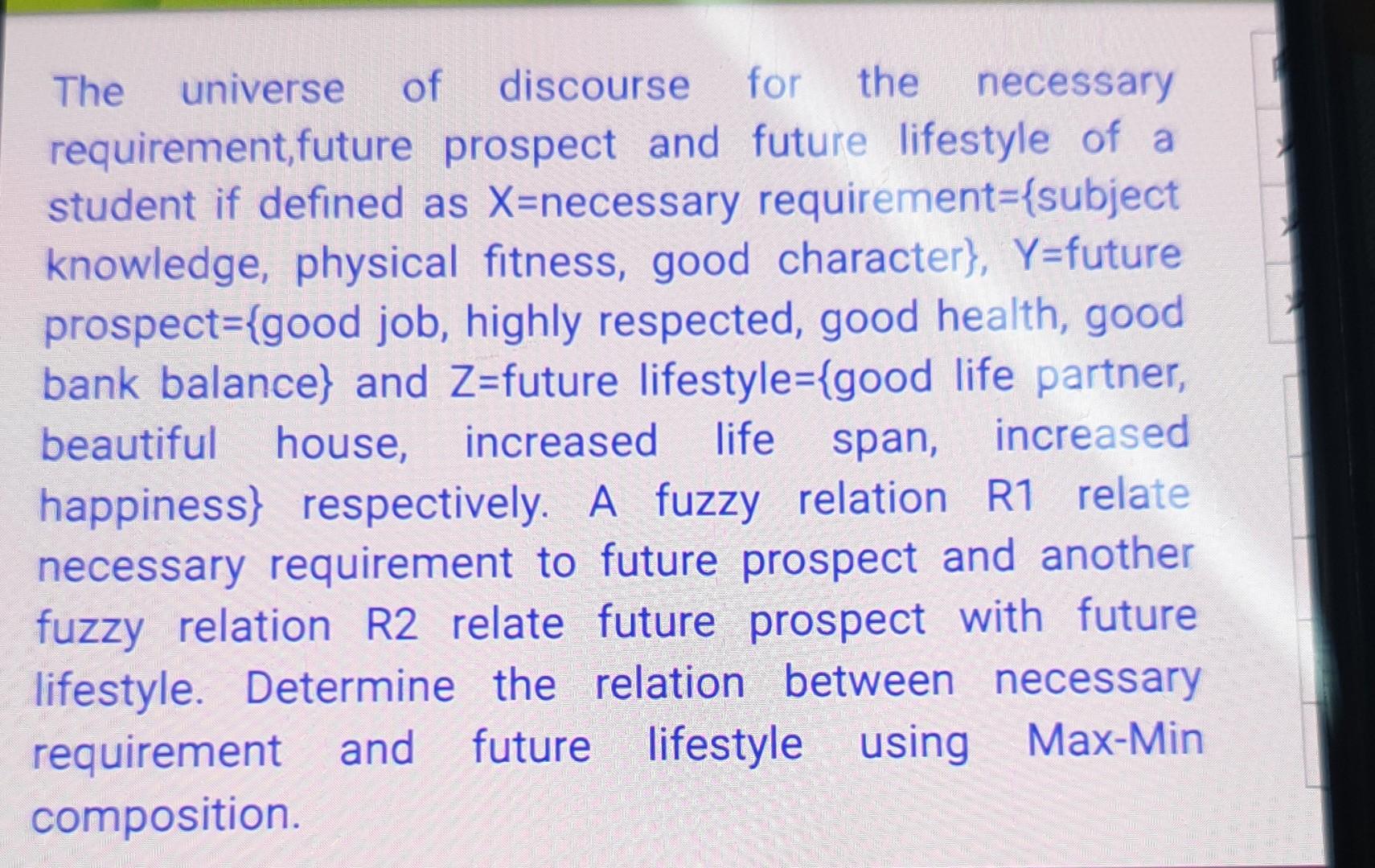 Solved The universe of discourse for the necessary | Chegg.com