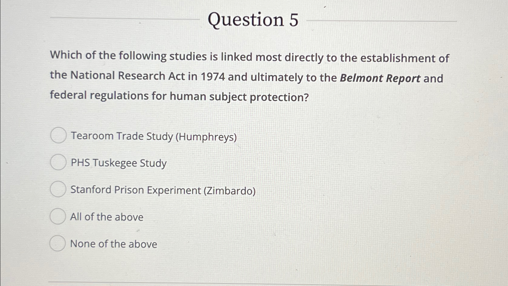 Solved Question 5Which of the following studies is linked | Chegg.com