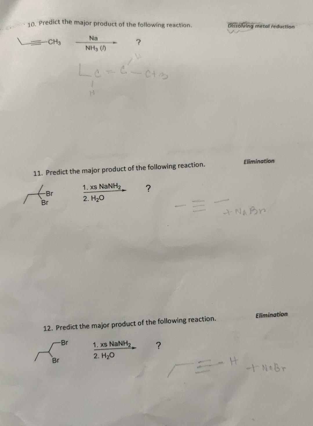 Solved 10. Predict the major product of the following | Chegg.com