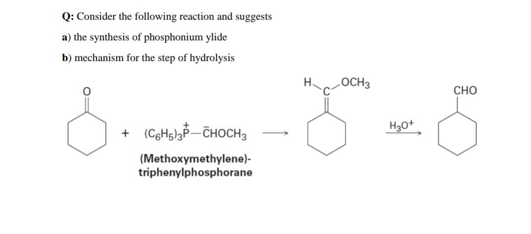 Solved Q: Consider the following reaction and suggests a) | Chegg.com