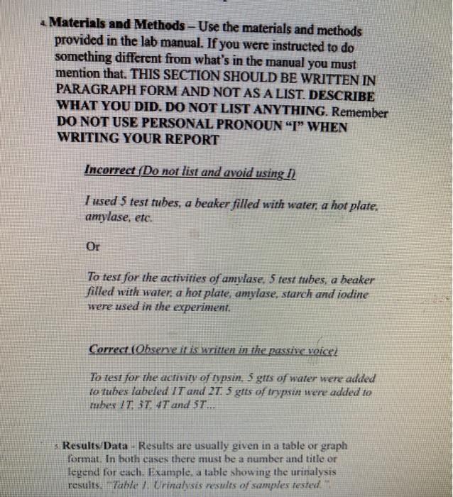 Write A Lab Report On Urinalysis As Explained And Per Chegg