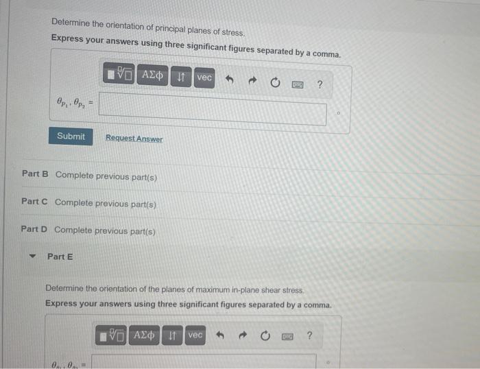 Solved Determine the equivalent state of stress on an | Chegg.com Solved Determine the equivalent state of stress on an | Chegg.com