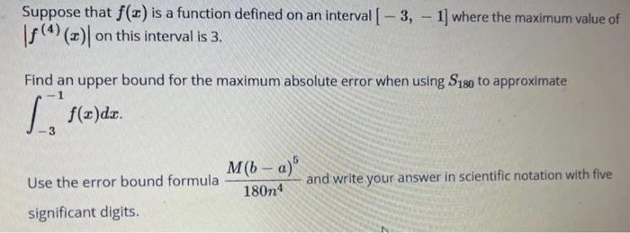 Solved Suppose that f(x) is a function defined on an | Chegg.com