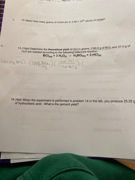 Solved U NAPUA 2 12.(6pts) How many grams of nicke many | Chegg.com