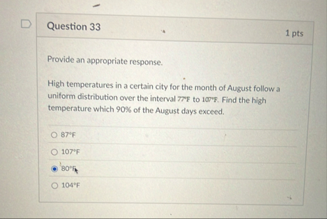 Solved Question 331 ﻿ptsProvide an appropriate response.High | Chegg.com
