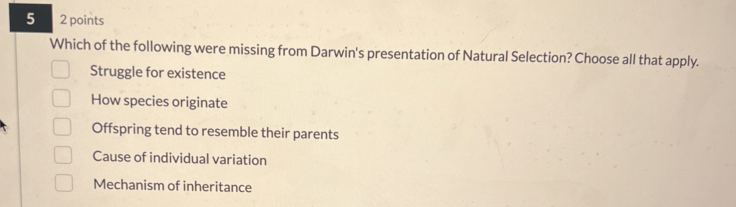Solved 52 ﻿pointsWhich of the following were missing from | Chegg.com