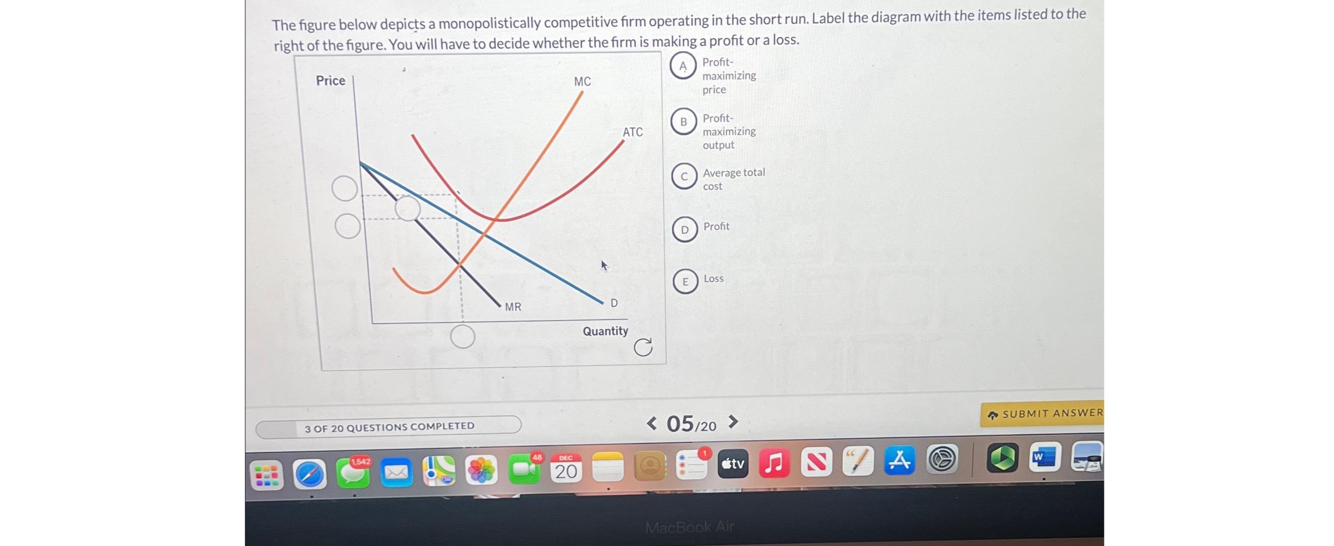 Solved The figure below depicts a monopolistically | Chegg.com