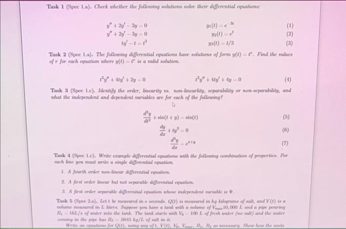 Solved Task 1 (Spee 1.a). Check whether the following | Chegg.com