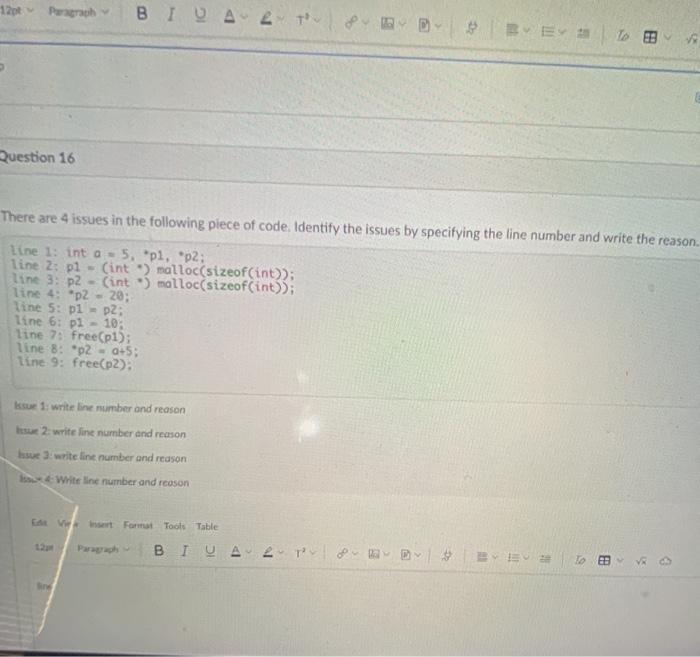 Solved 12pt Parra BIAŁ TBD $ BE T Question 16 There are 4 | Chegg.com