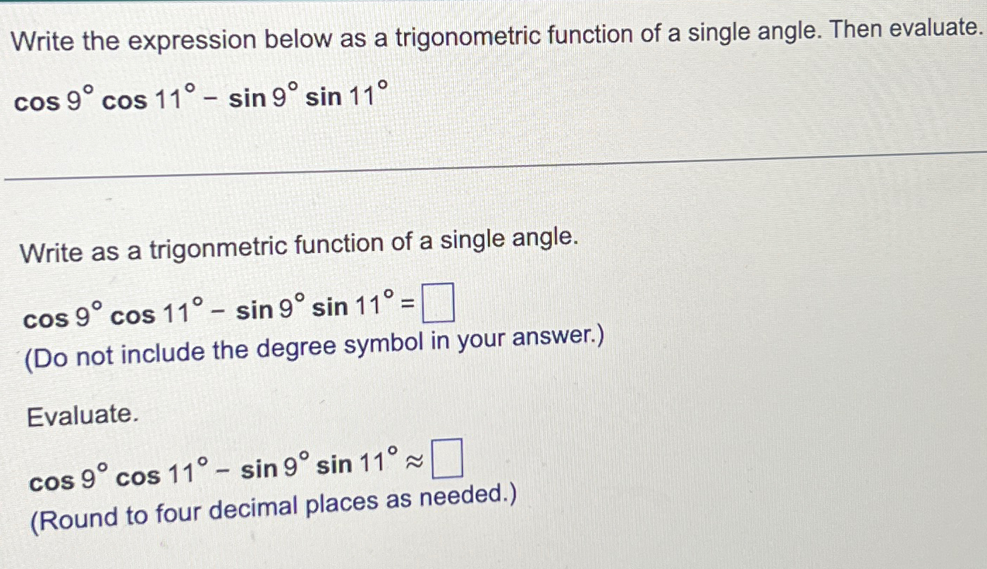 Solved Write the expression below as a trigonometric | Chegg.com