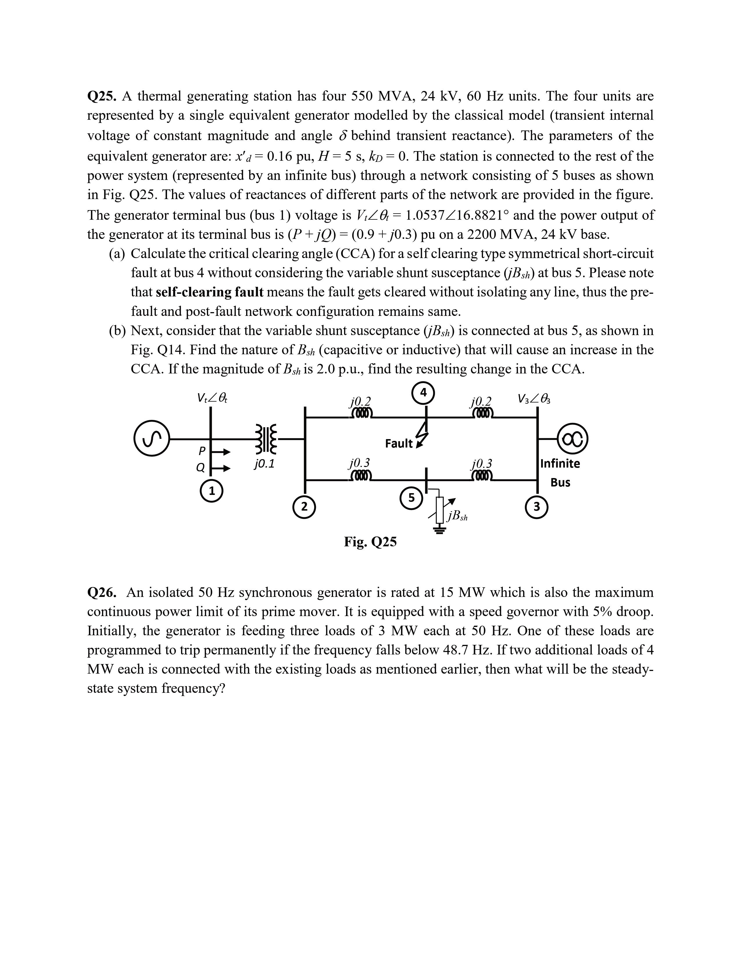 Q25. ﻿A thermal generating station has four | Chegg.com