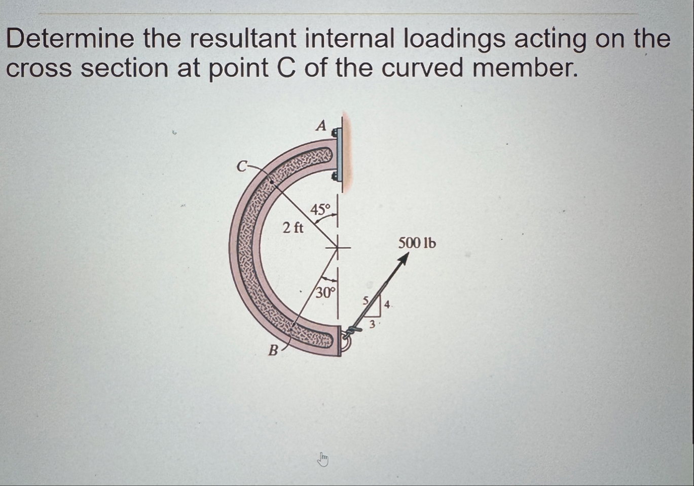 Solved Determine the resultant internal loadings acting on | Chegg.com