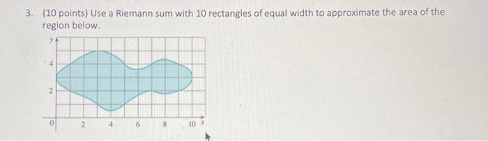 3. (10 points) Use a Riemann sum with 10 rectangles | Chegg.com