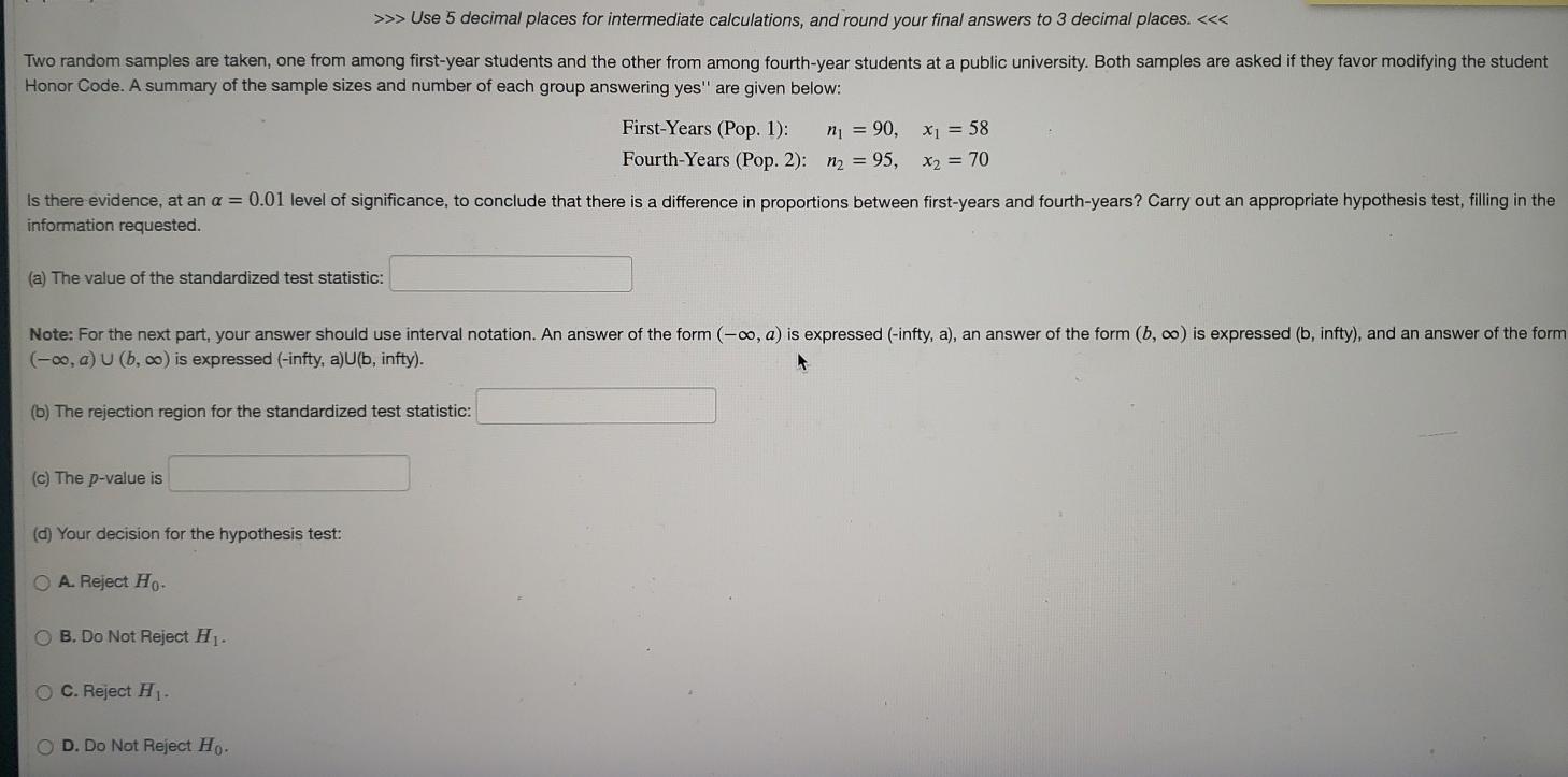 Solved >>> Use 5 decimal places for intermediate | Chegg.com