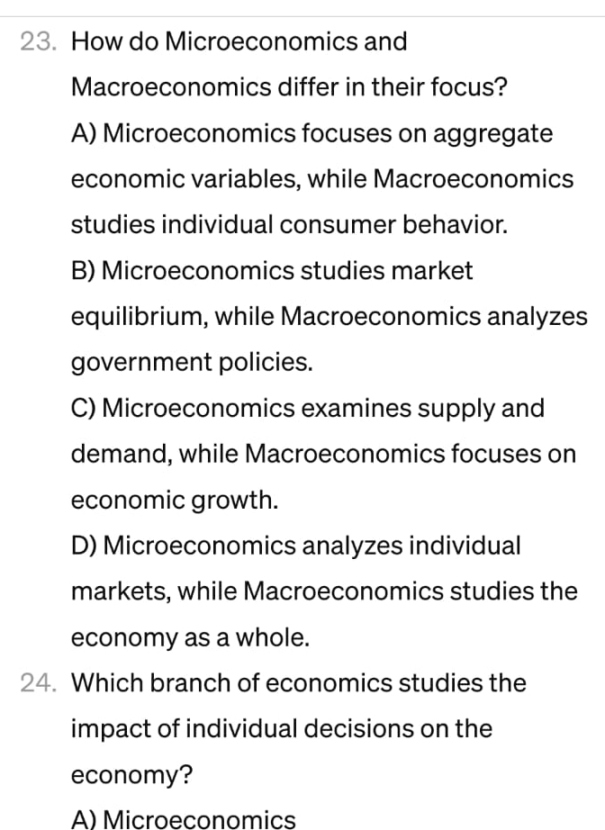 Solved How do Microeconomics andMacroeconomics differ in | Chegg.com