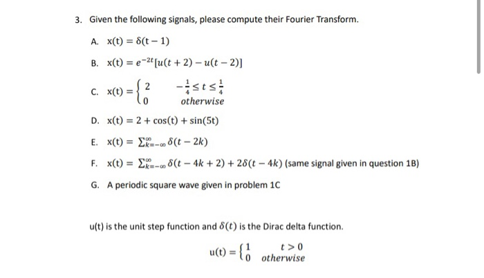 Solved 3. Given the following signals, please compute their | Chegg.com
