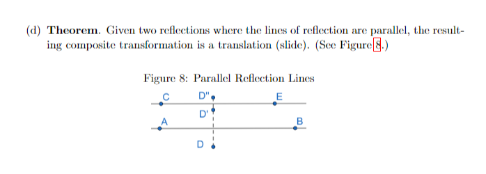Solved (d) ﻿Theorem. Given two reflections where the lines | Chegg.com