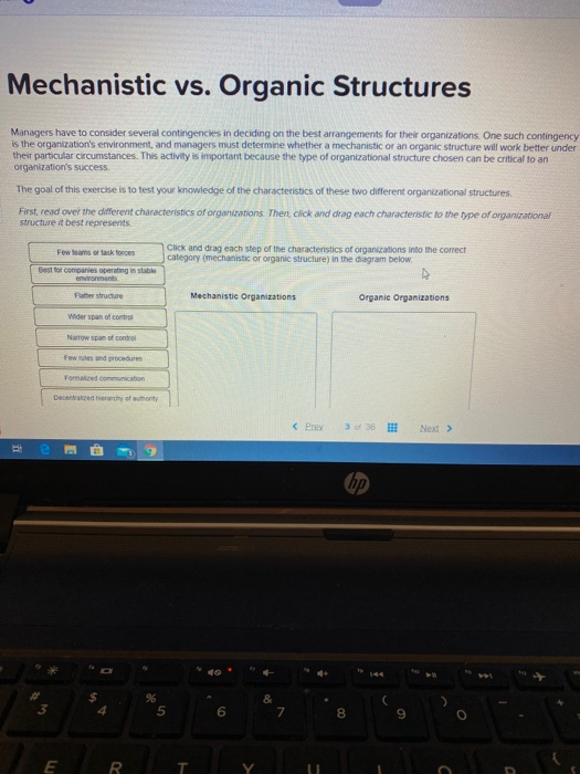 Solved Mechanistic vs. Organic Structures Managers have to | Chegg.com