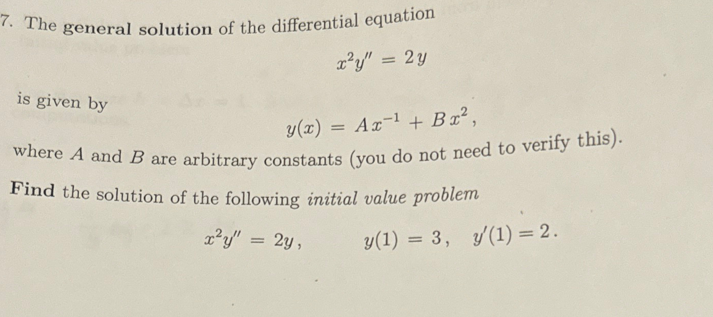 Solved The general solution of the differential | Chegg.com