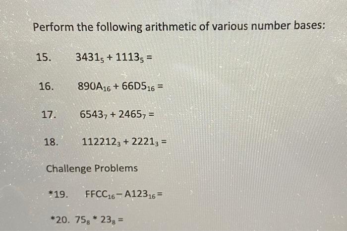 Solved Convert the following base 10 (denoted with the | Chegg.com
