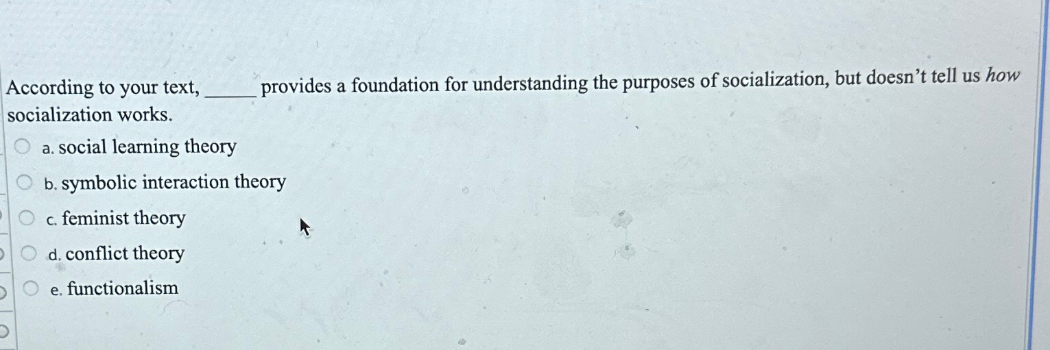 Solved According to your text, provides a foundation for | Chegg.com