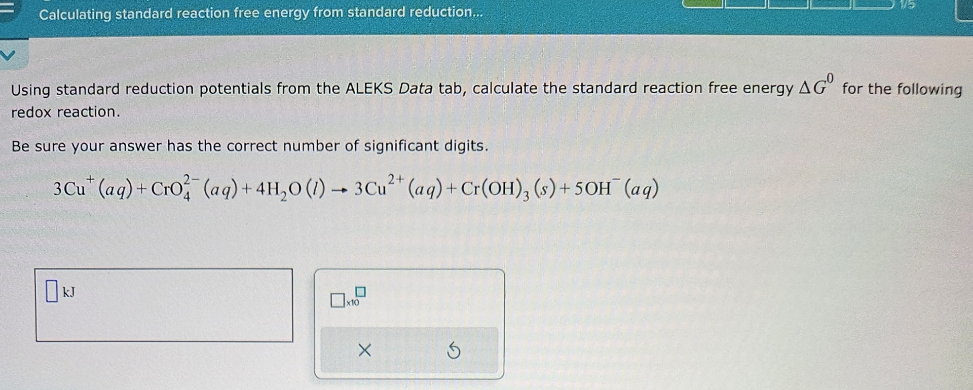 Solved Calculating standard reaction free energy from | Chegg.com