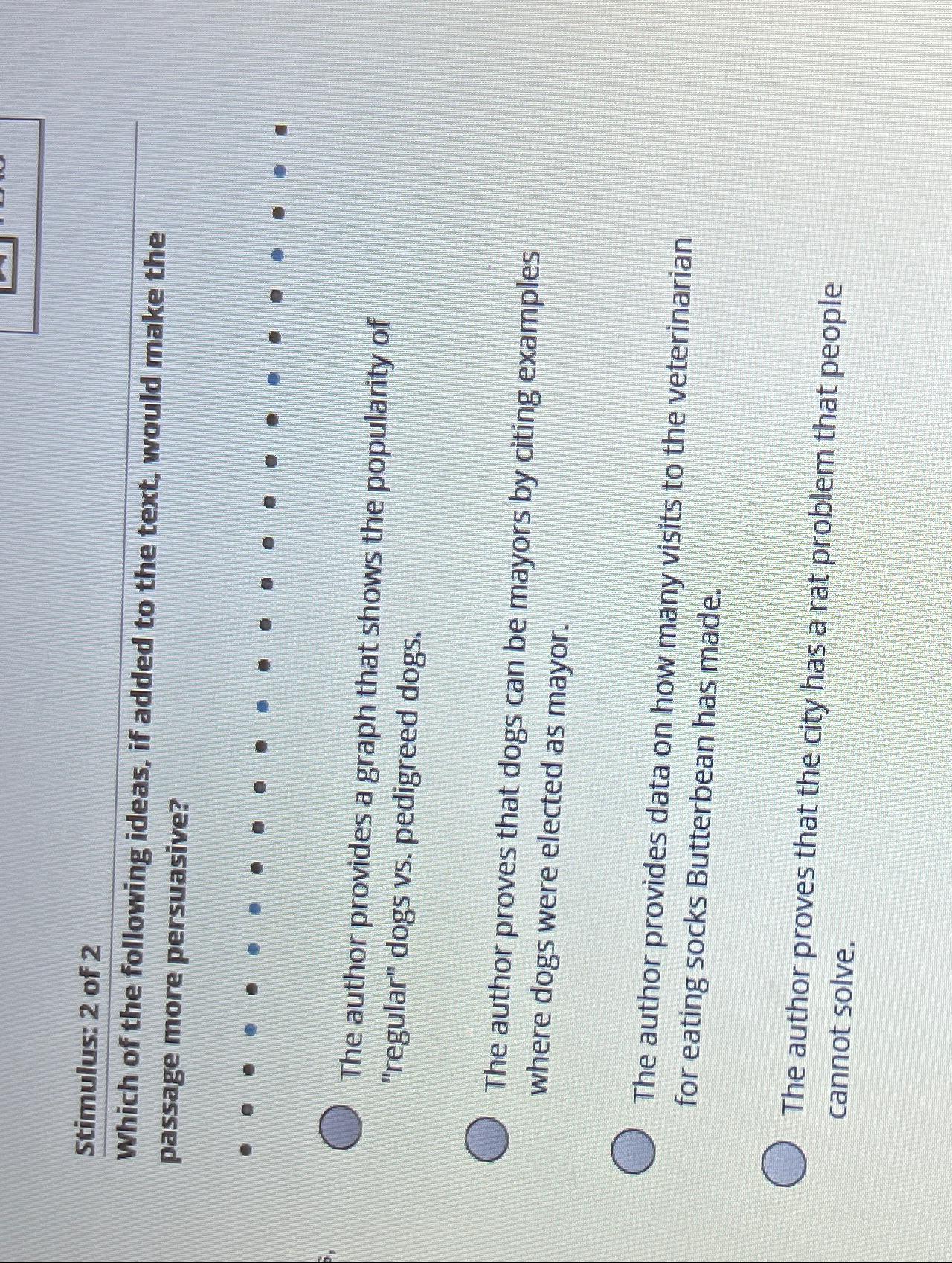 Solved Stimulus: 2 of 2\\nWhich of the following ideas, if | Chegg.com