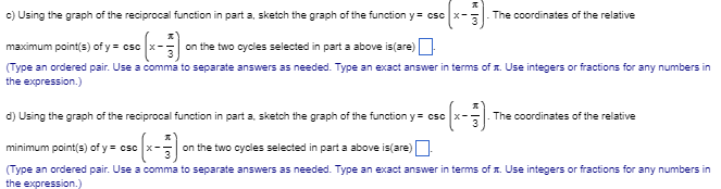 c) ﻿Using the graph of the reciprocal function in | Chegg.com