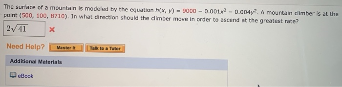 Solved The surface of a mountain is modeled by the equation | Chegg.com