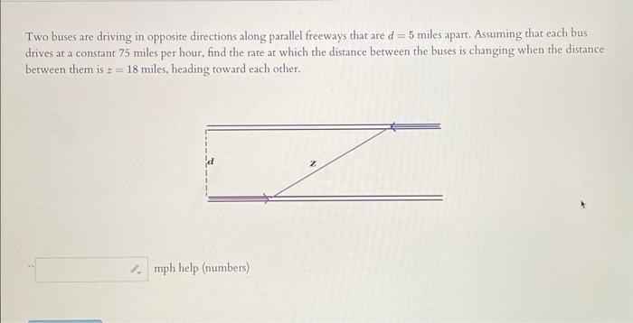 Solved Two buses are driving in opposite directions along | Chegg.com