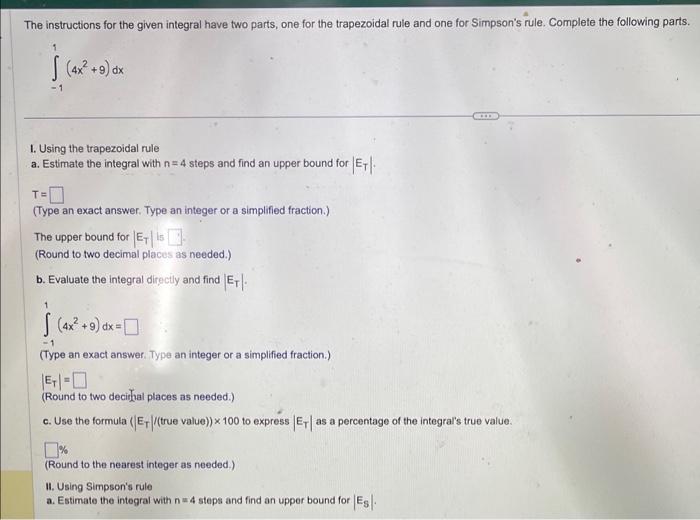 Solved The instructions for the given integral have two | Chegg.com