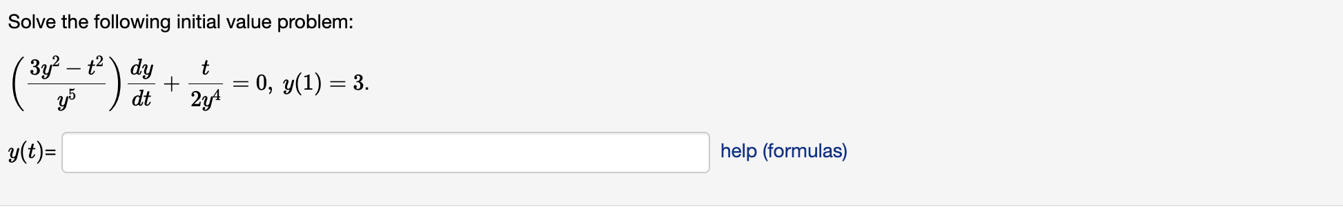Solved Solve the following initial value | Chegg.com