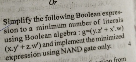 Solved Simplify the following Boolean expression to a | Chegg.com