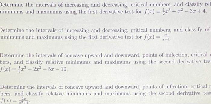 Solved Determine the intervals of increasing and decreasing, | Chegg.com