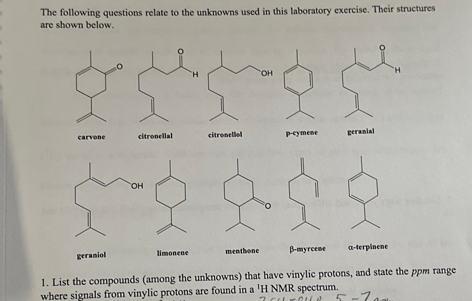 The following questions relate to the unknowns used | Chegg.com