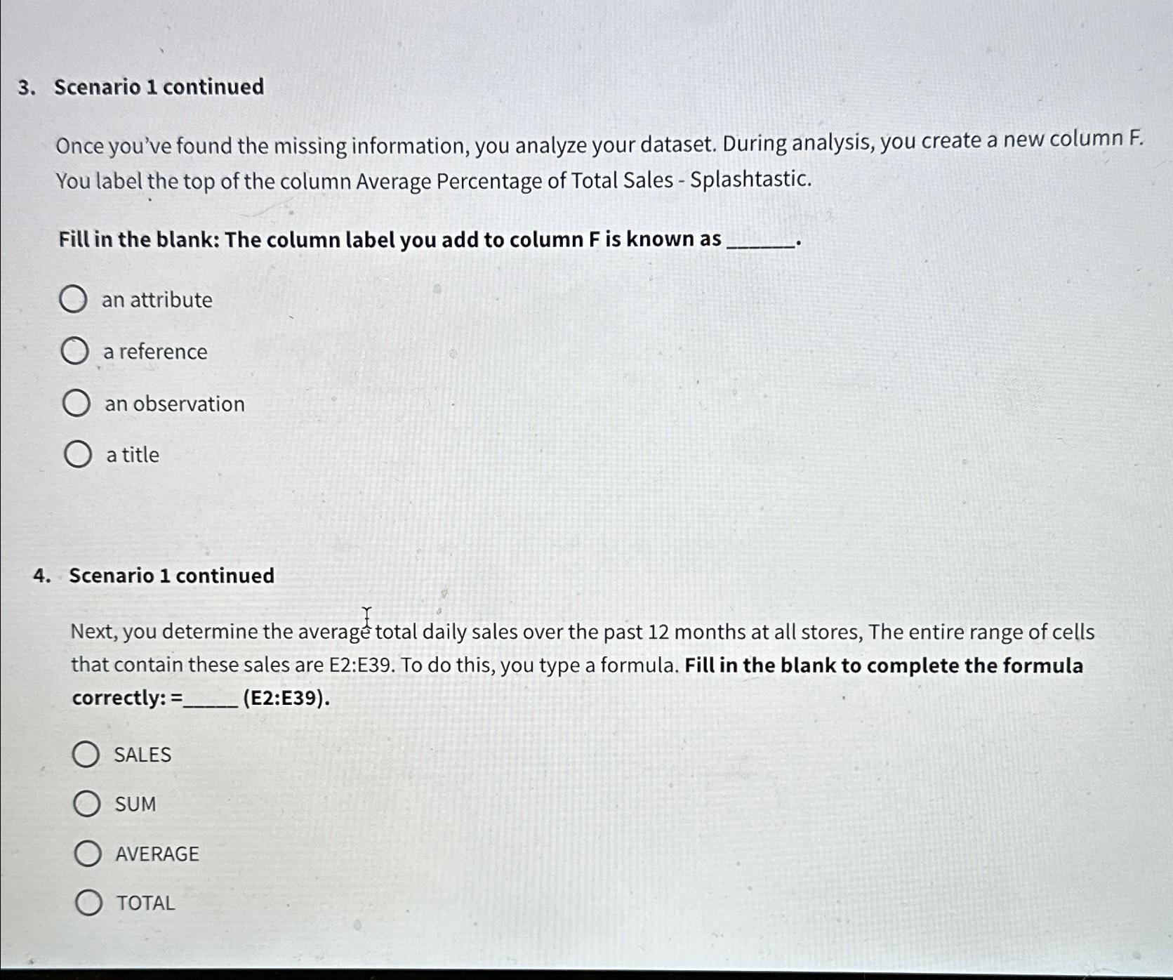 Solved Scenario 1 ﻿continuedOnce you've found the missing | Chegg.com