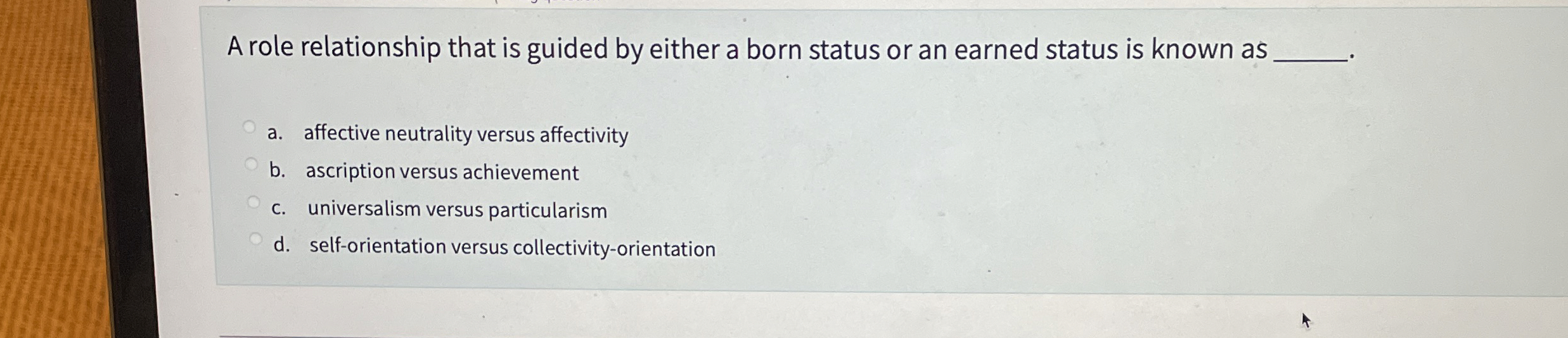 Solved A role relationship that is guided by either a born | Chegg.com
